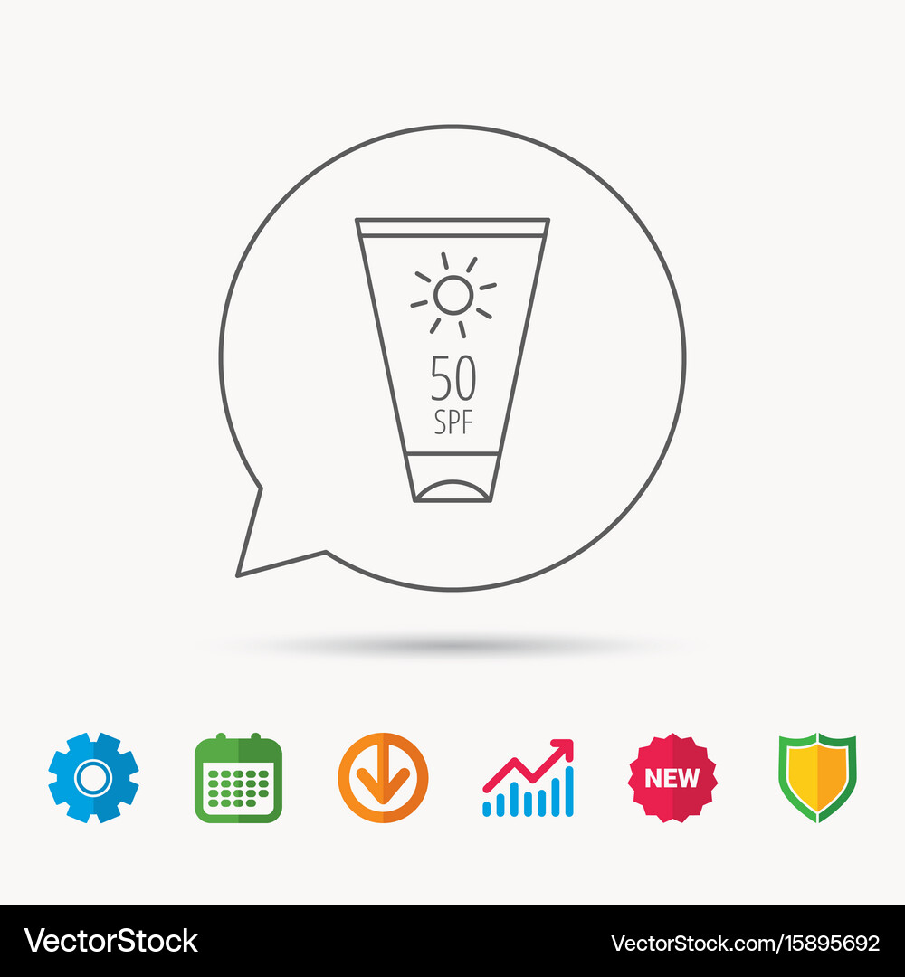 Sun cream container icon beach lotion sign Vector Image