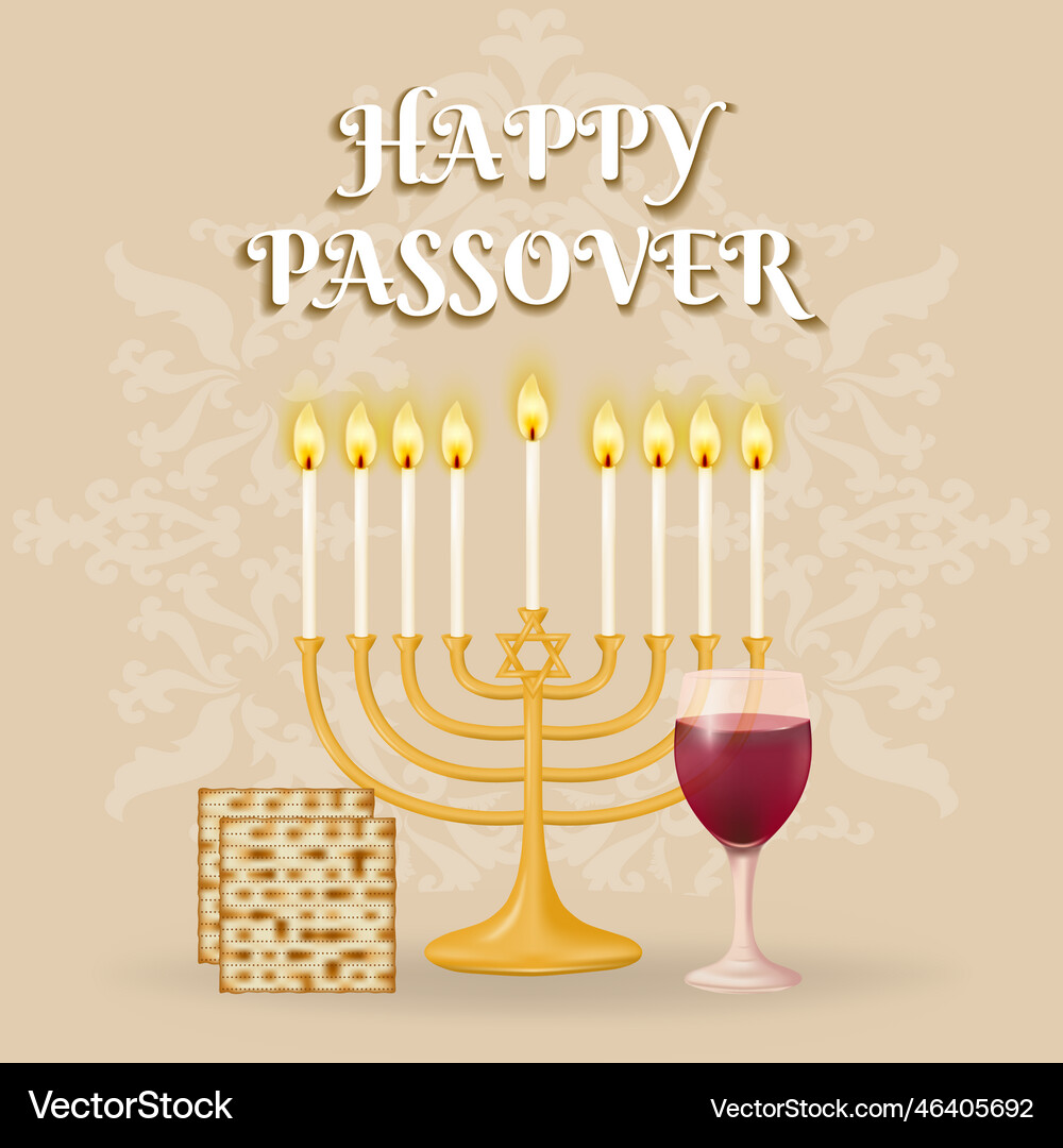 Wishing you a joyous passover celebration Vector Image