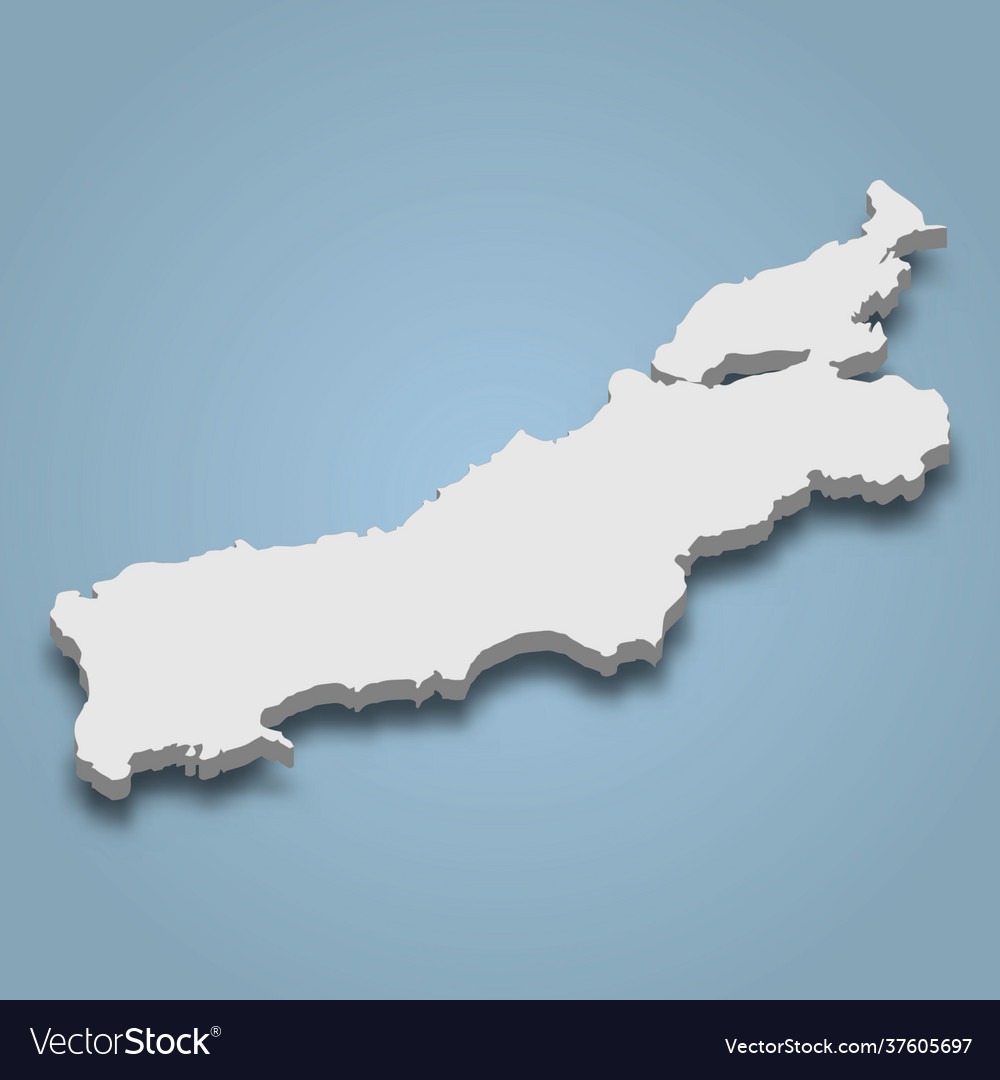 3d isometric map rote is an island in indonesia Vector Image