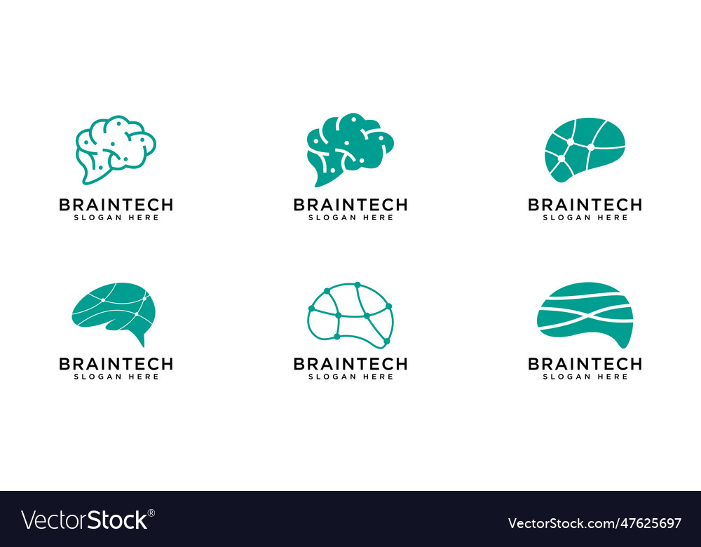 Brain tech logo design template Royalty Free Vector Image