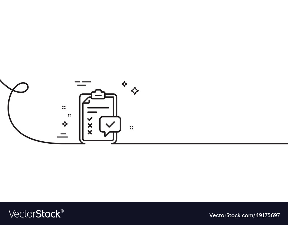 Checklist line icon survey report sign Royalty Free Vector