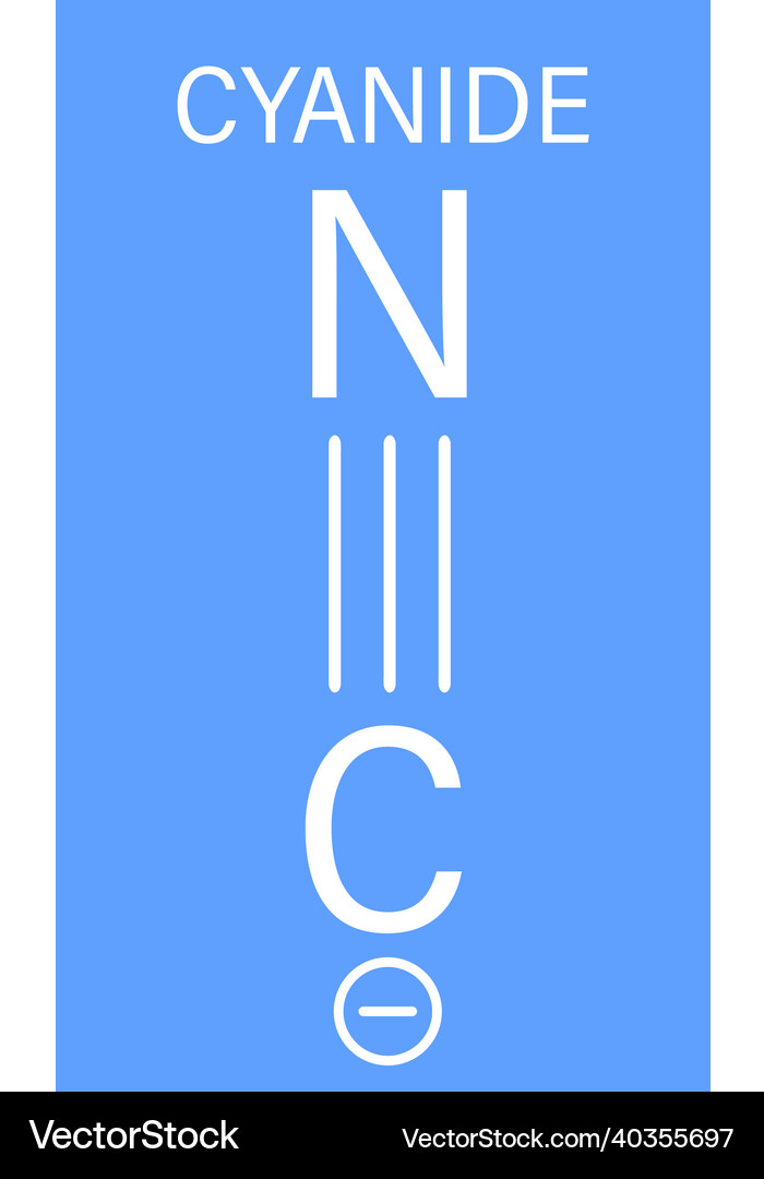 Cyanide anion chemical structure skeletal formula Vector Image