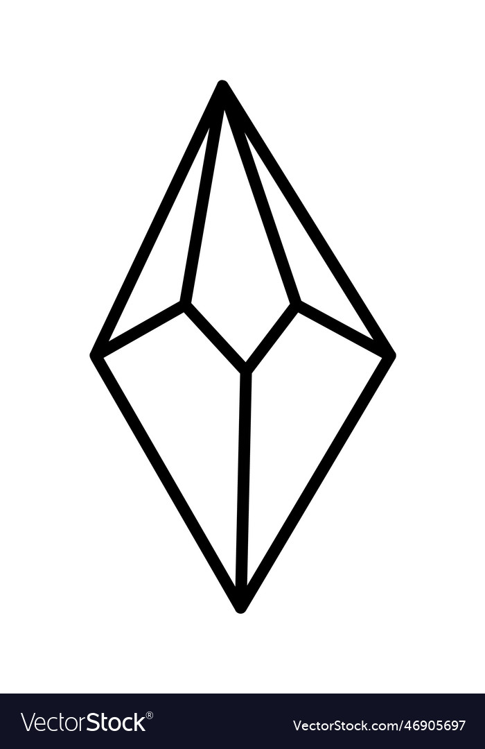 Diamond gem lined Royalty Free Vector Image - VectorStock