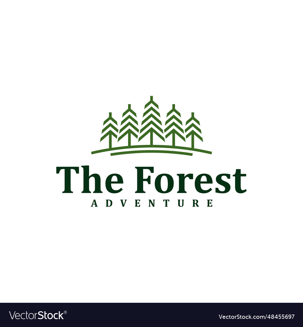Forest logo design template creative pine Vector Image