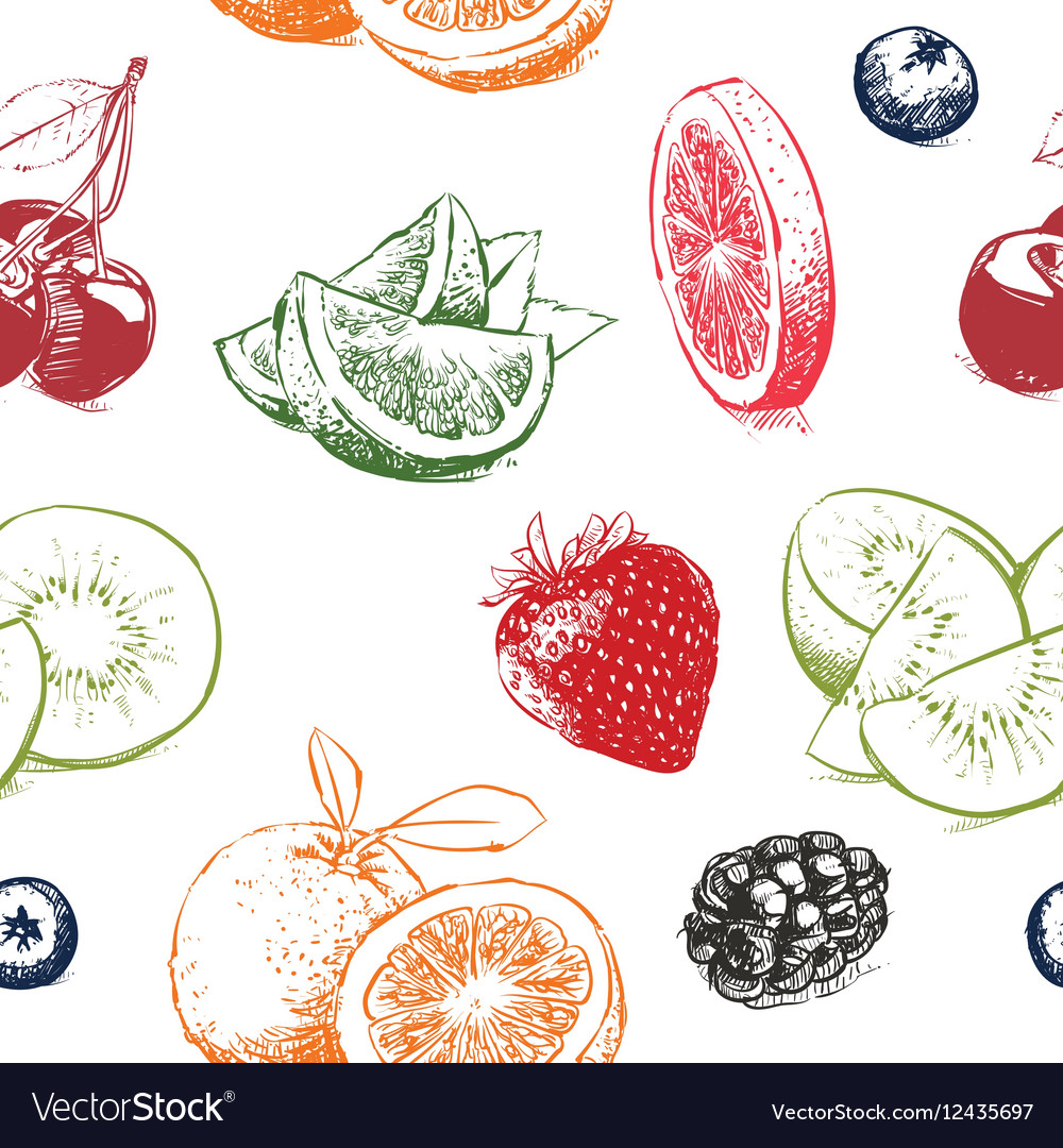 Fruits pattern including seamless Royalty Free Vector Image