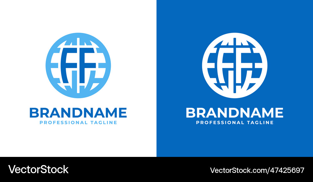 Letter ff globe logo suitable for any business Vector Image