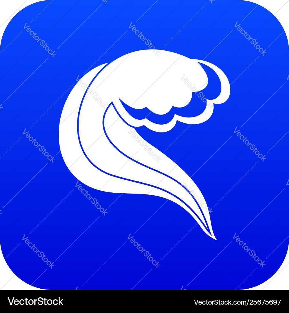 Ocean or sea wave icon digital blue Royalty Free Vector