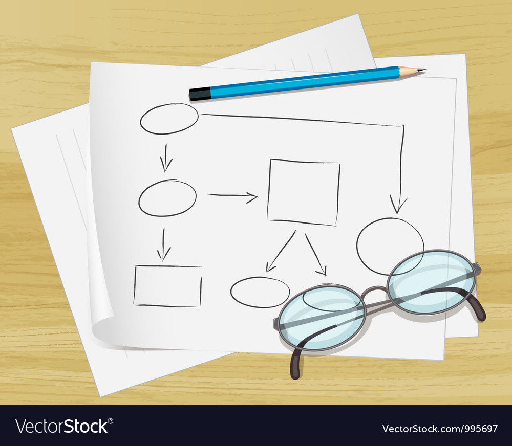 Planning flow chart paper Royalty Free Vector Image
