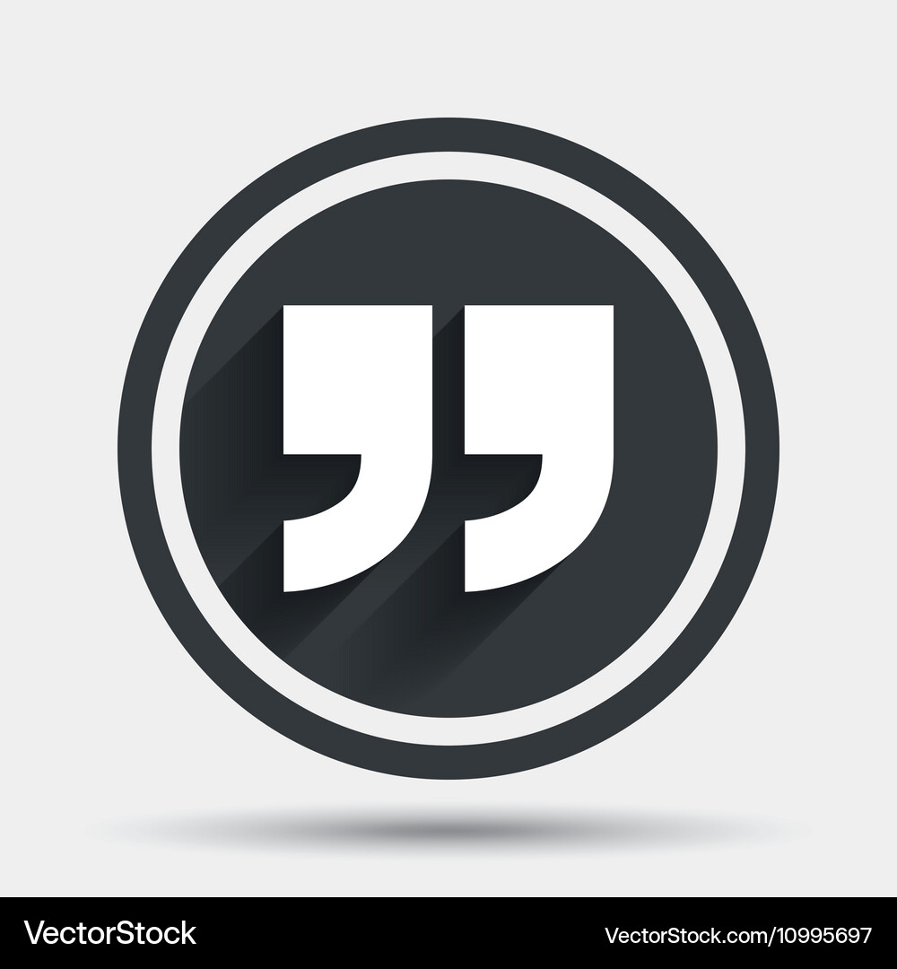 Quote sign icon quotation mark symbol Royalty Free Vector