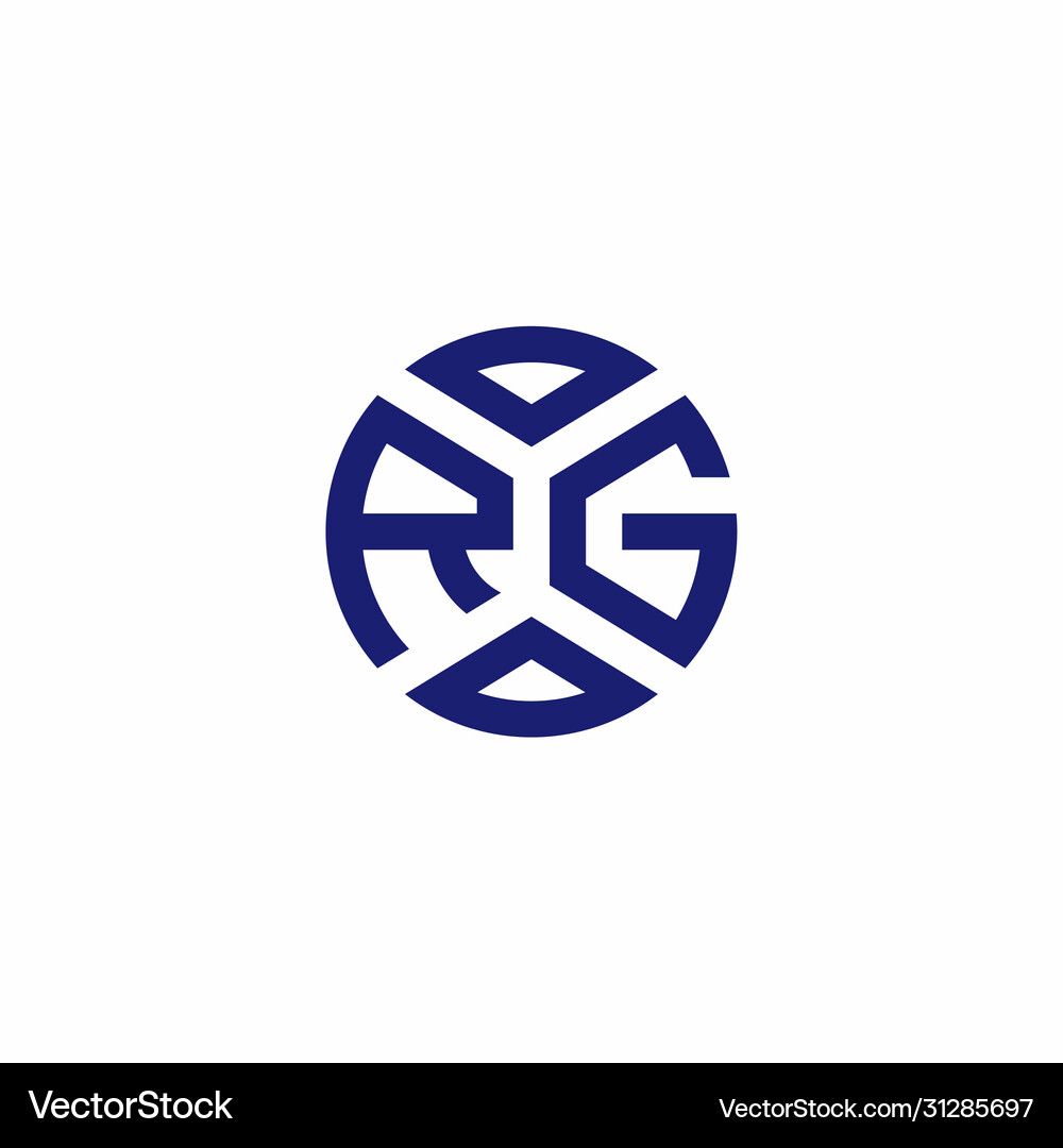Rg monogram logo with abstract shapes in modern Vector Image