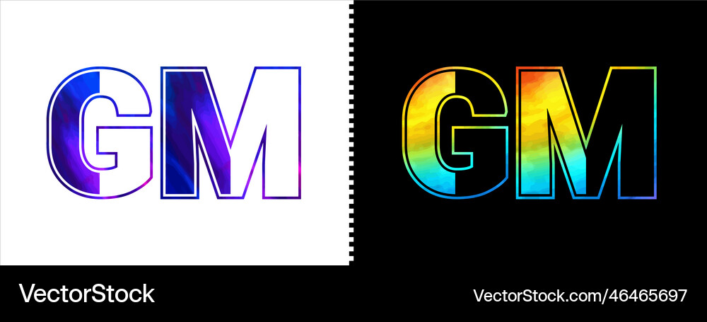 Unique gm letter logo icon template premium Vector Image