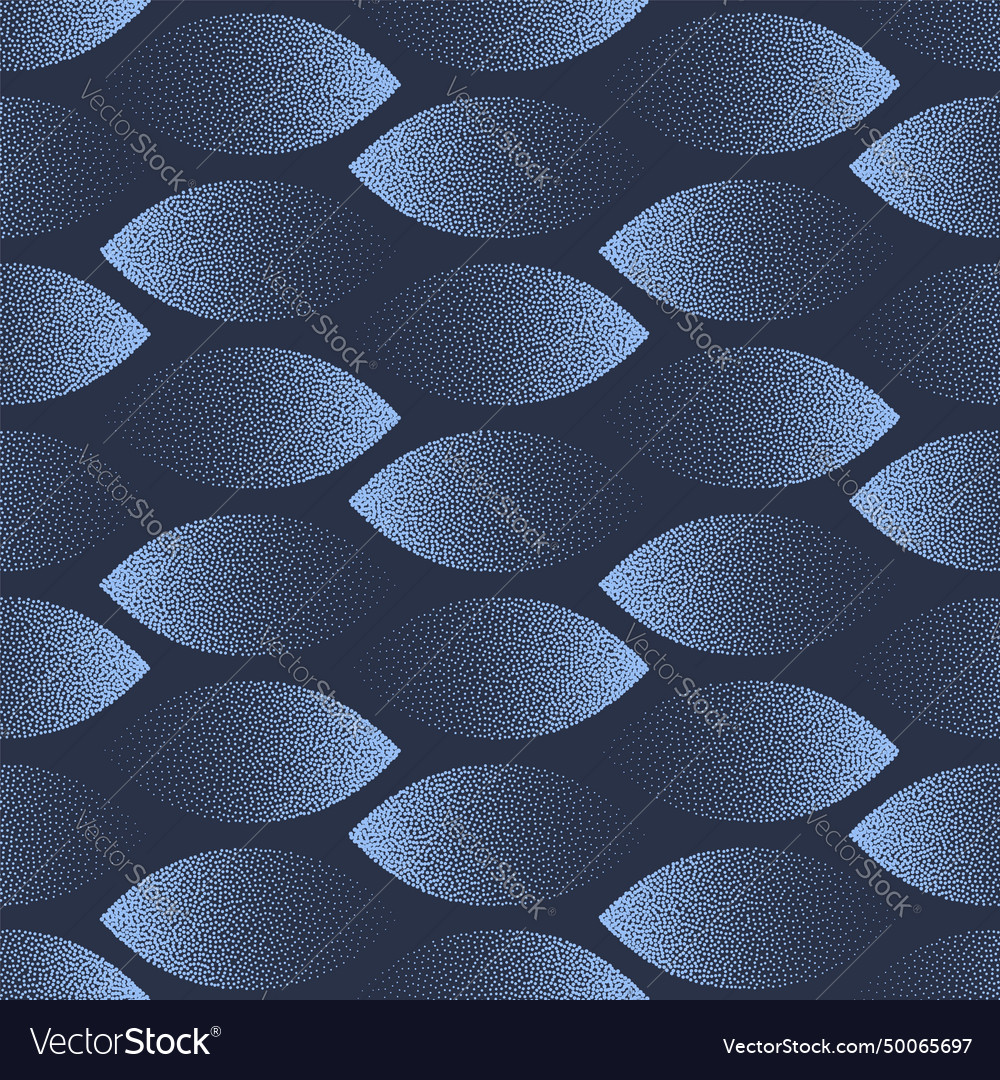 Vibrant blue seamless pattern with dynamic leaf Vector Image