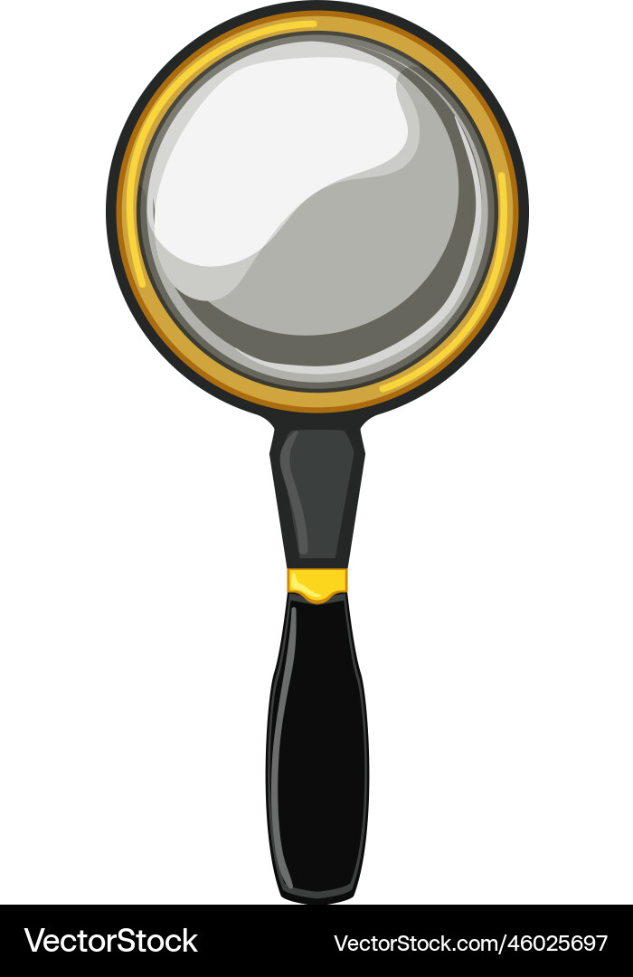 Zoom magnifying glass cartoon Royalty Free Vector Image