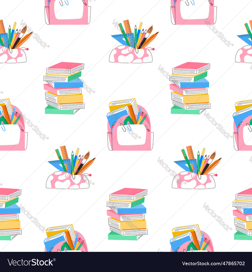Back to school seamless pattern Royalty Free Vector Image