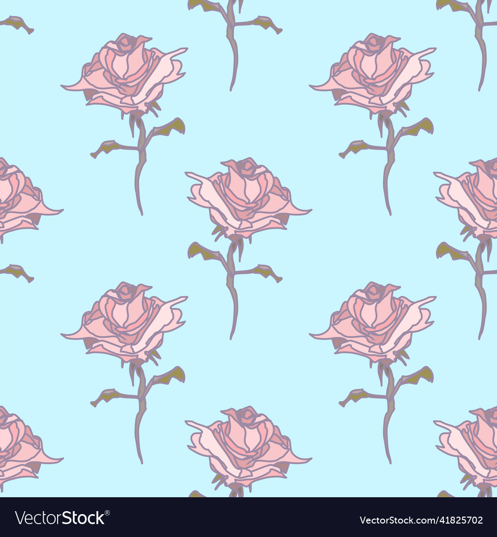 Beautiful roses seamless repeatable pattern Vector Image