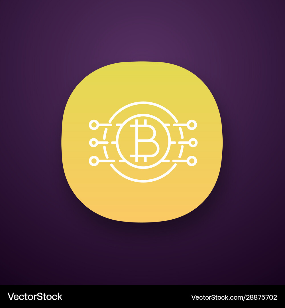 Bitcoin app icon Royalty Free Vector Image - VectorStock