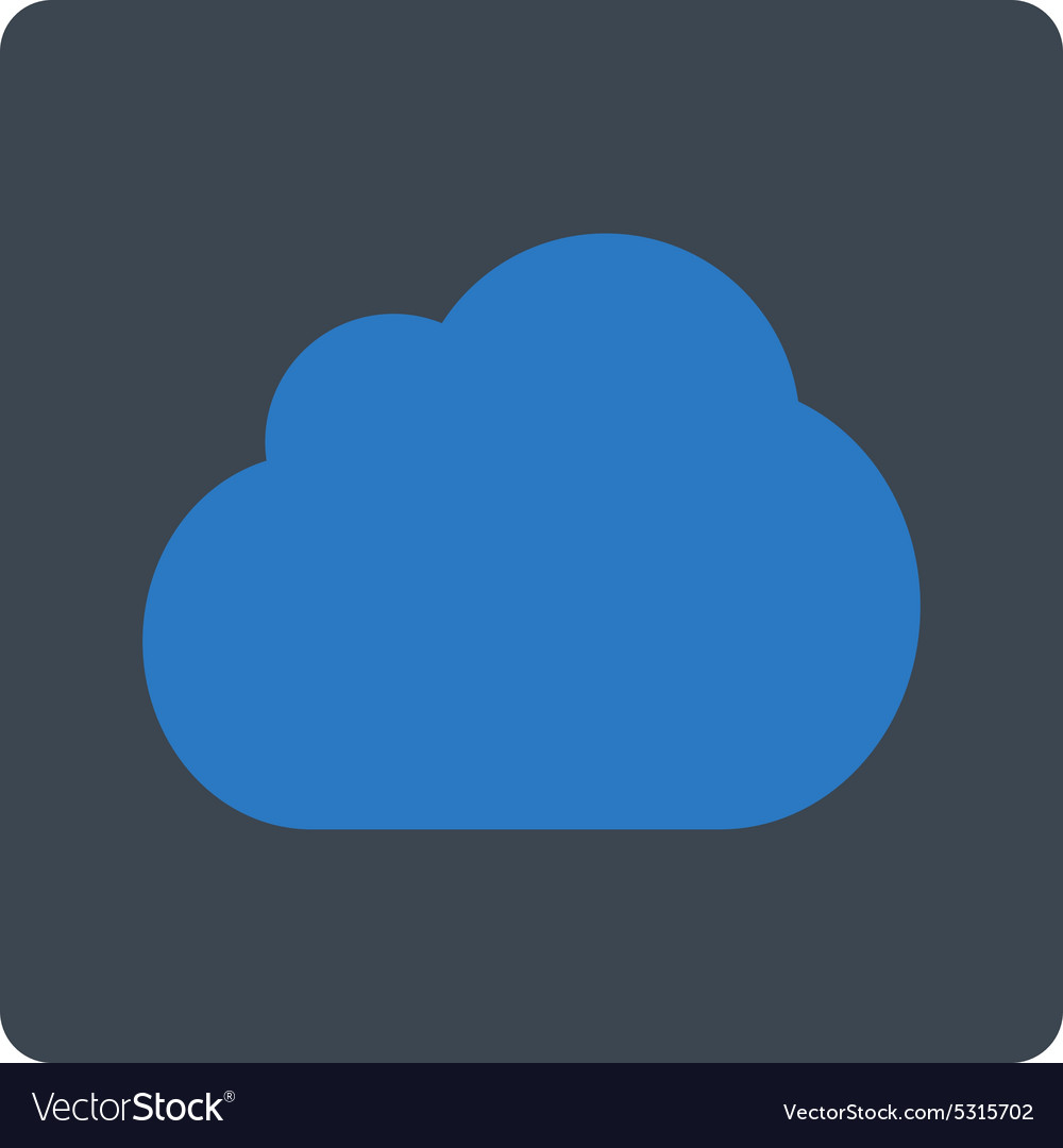 Cloud flat smooth blue colors rounded button Vector Image