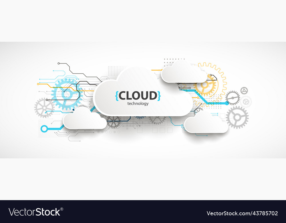 Cloud storage technology integrated digital web Vector Image