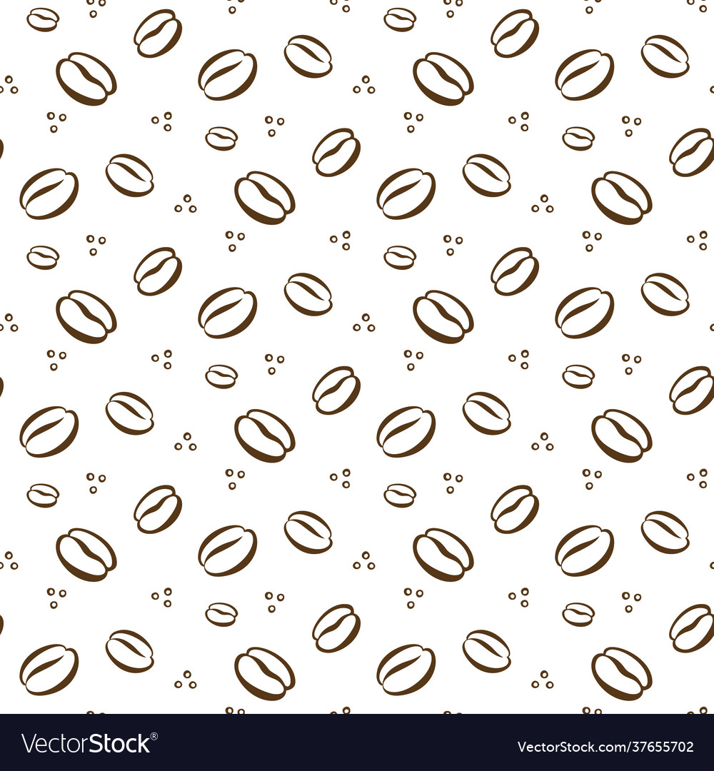 Coffee beans seamless pattern Royalty Free Vector Image