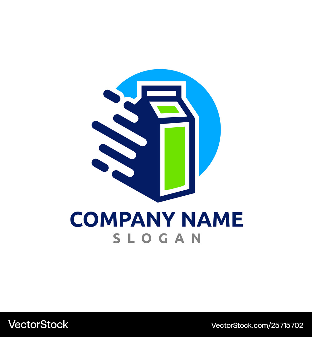 Delivery milk logo healthy Royalty Free Vector Image