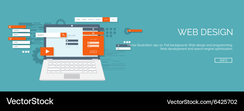 Flat computing background Royalty Free Vector Image