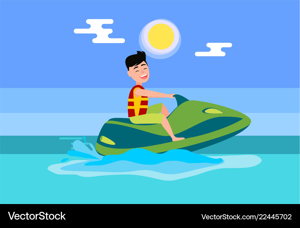 Jet ski summer activity sea Royalty Free Vector Image