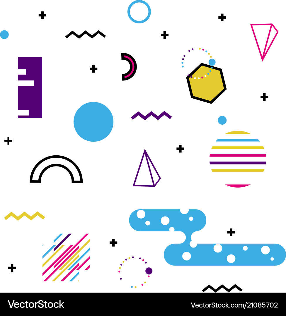 Memphis pattern of geometric shapes for tissue Vector Image