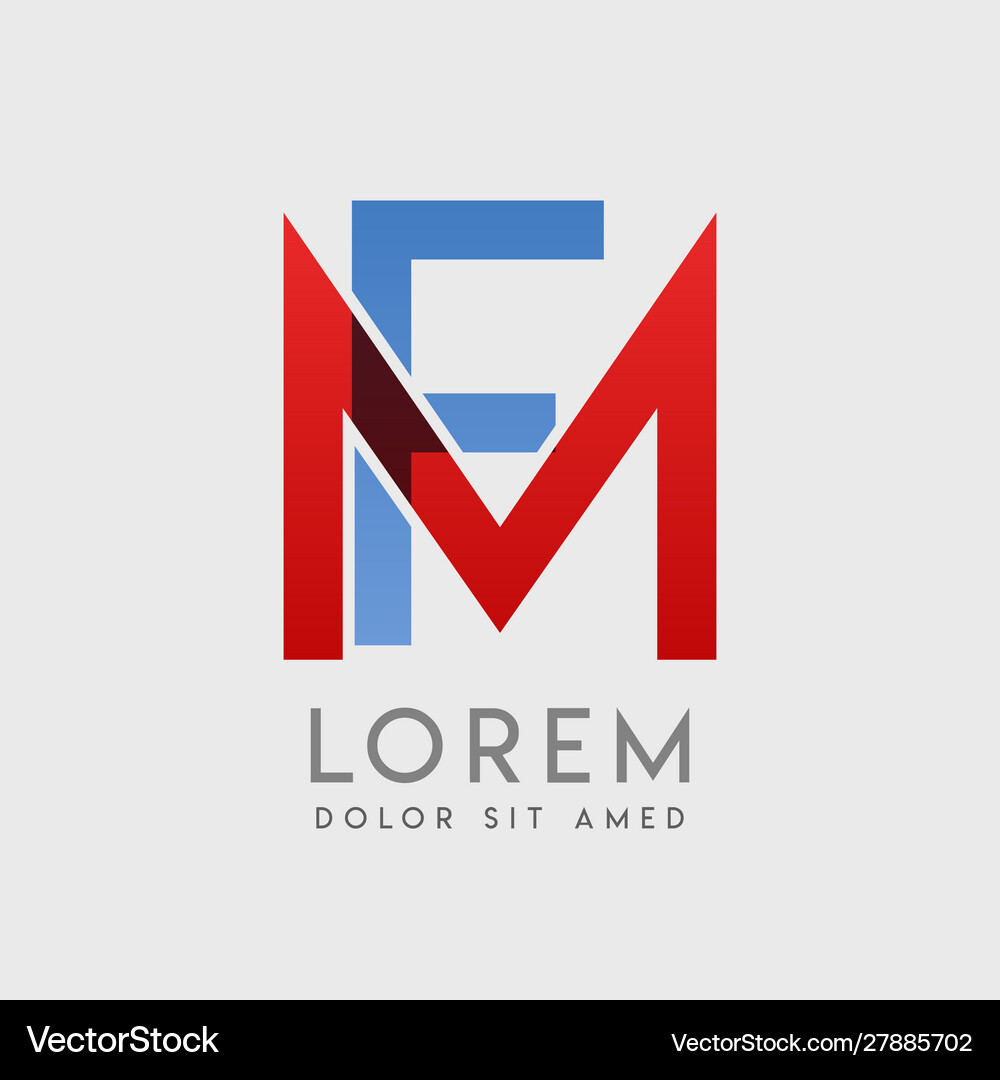 Mf logo letters with blue and red gradation Vector Image