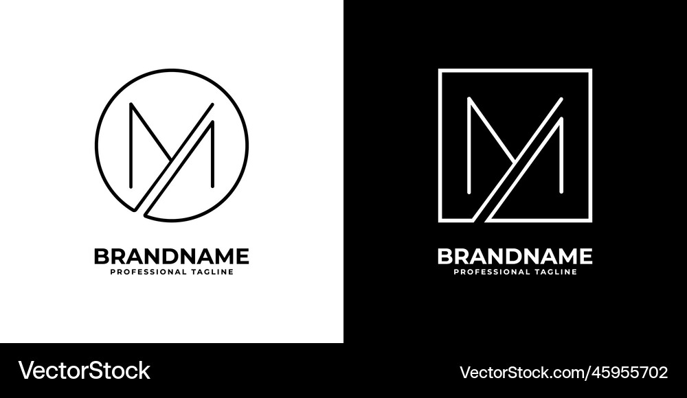 Modern letter m circle logo unique letter m Vector Image