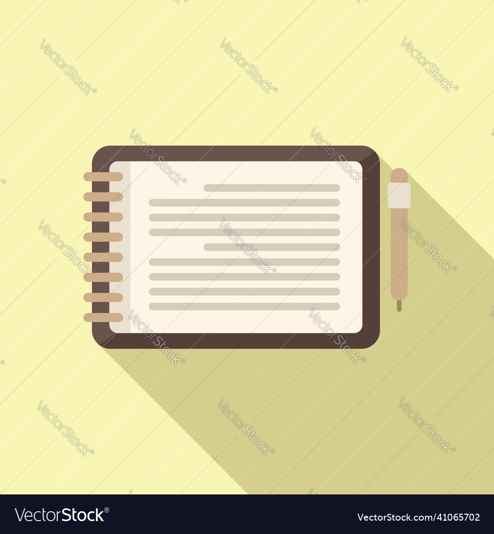 Notepad icon flat write paper Royalty Free Vector Image