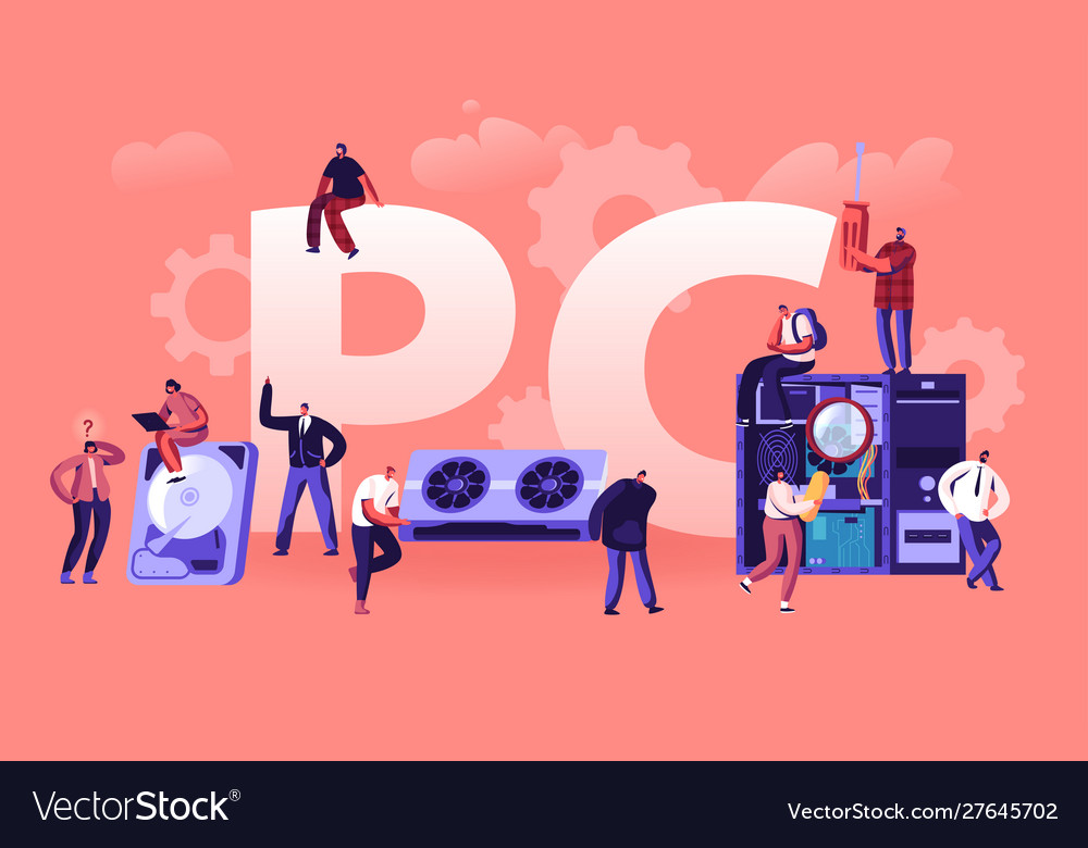 Pc hardware concept information technology Vector Image