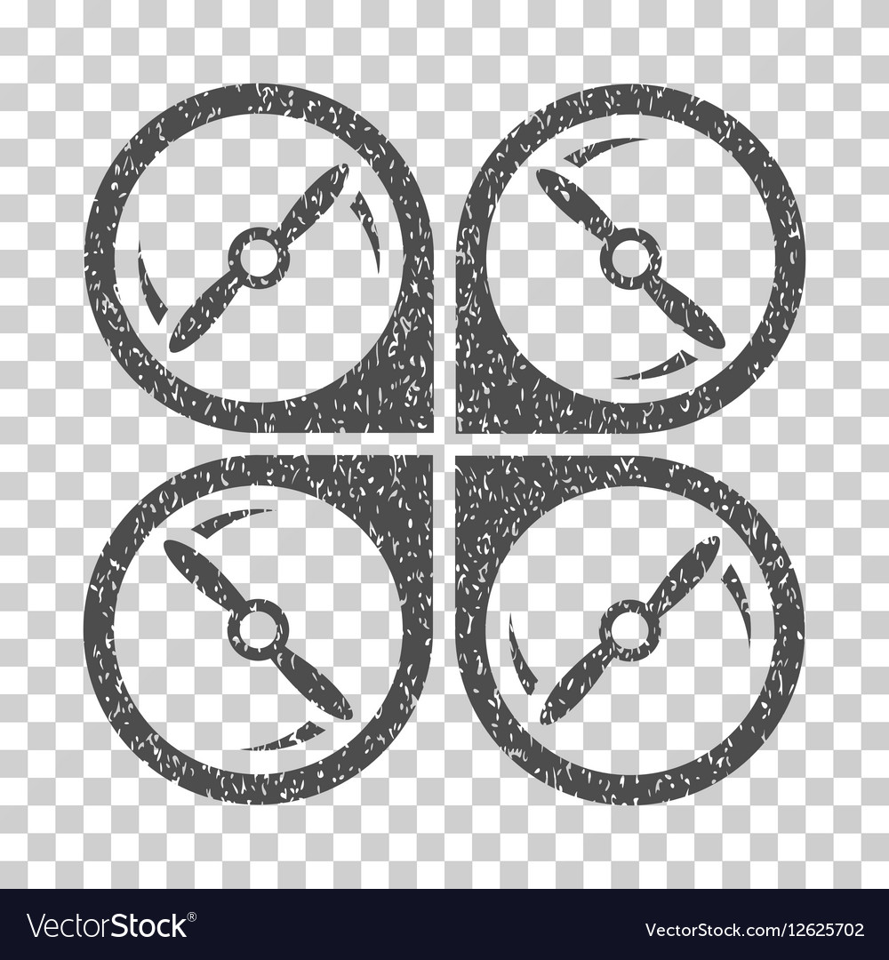 Quadcopter screws rotation grainy texture icon Vector Image Quadcopter screws rotation grainy texture icon Vector Image