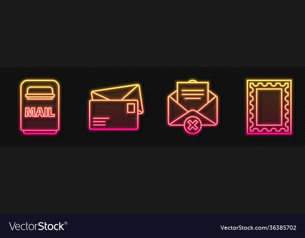 Set line delete envelope mail box envelope Vector Image Set line delete envelope mail box envelope Vector Image