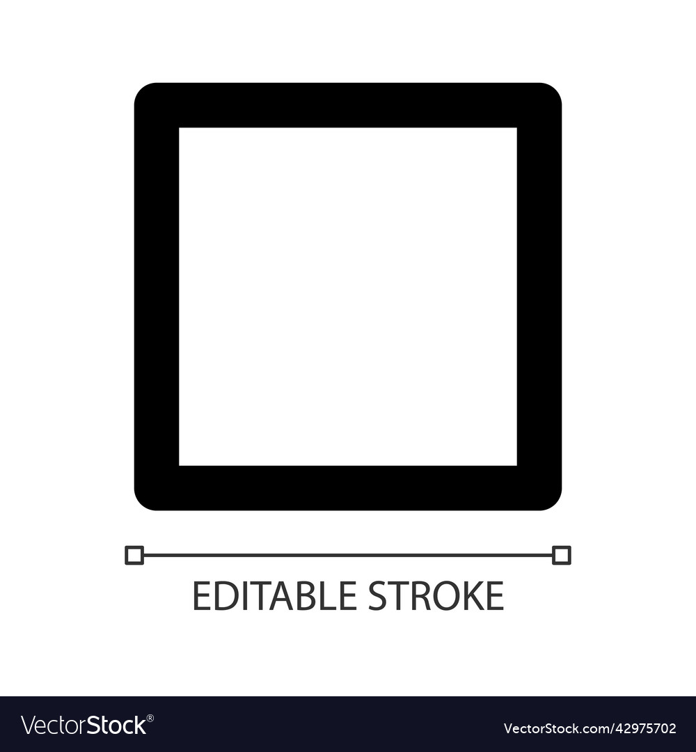 Stop button white linear ui icon Royalty Free Vector Image