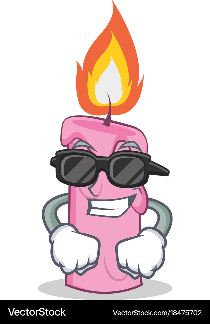 Super cool candle character cartoon style Vector Image