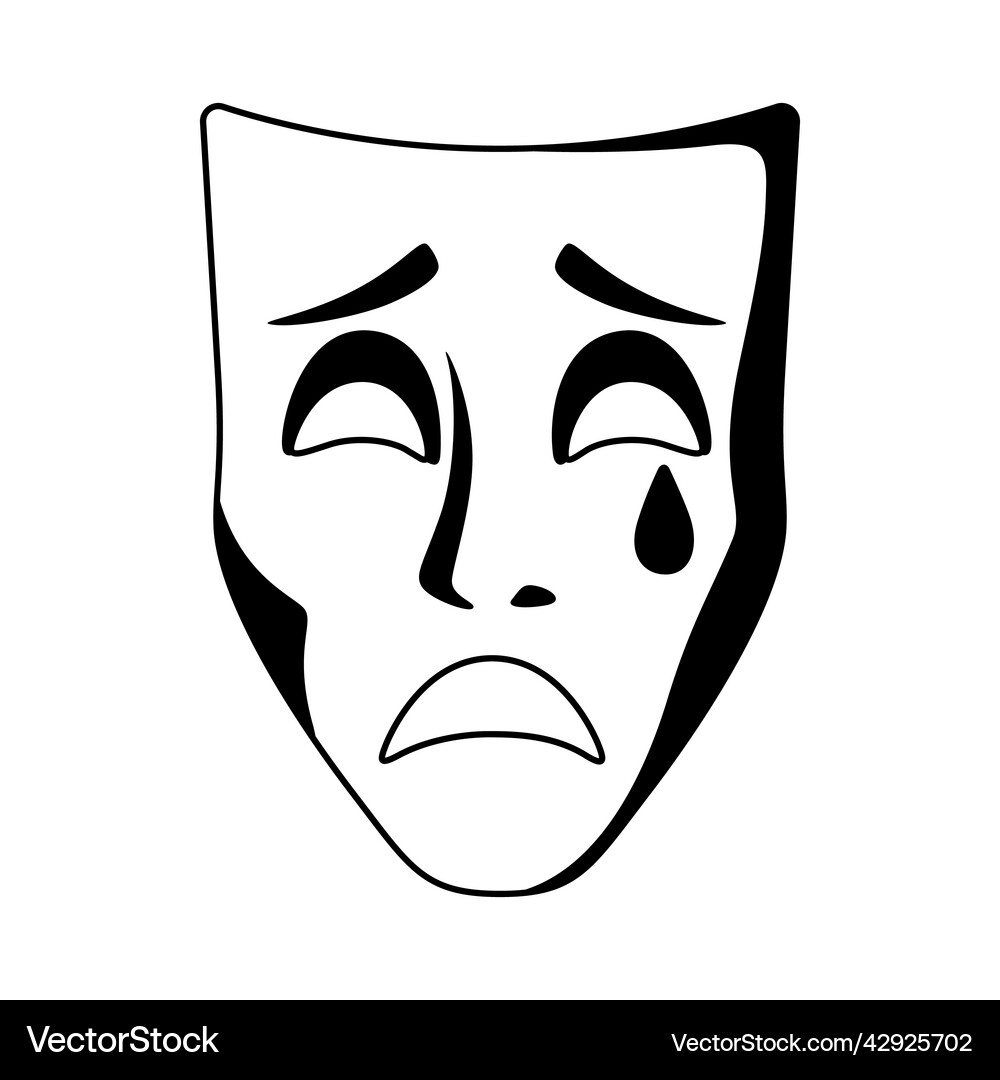 Tragedy mask traditional symbol Royalty Free Vector Image