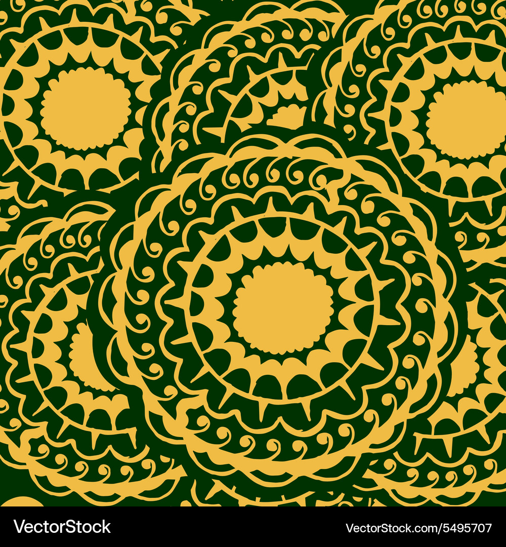 Abstract seamless with round gold pattern Vector Image