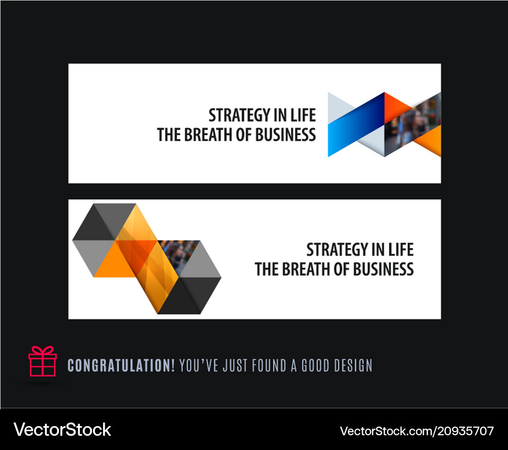 Abstract set of horizontal website banners Vector Image