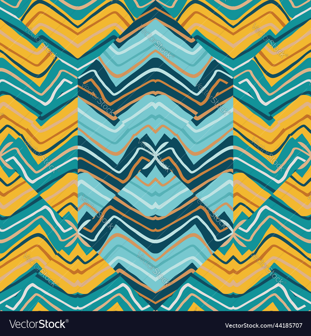 Abstract zigzag waves mosaic seamless pattern Vector Image