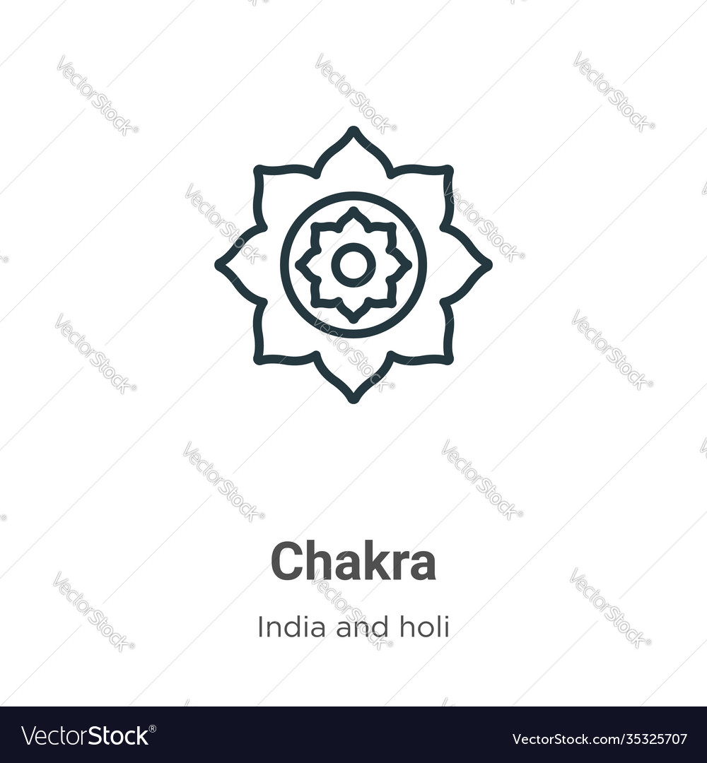 Chakra outline icon thin line black icon Vector Image