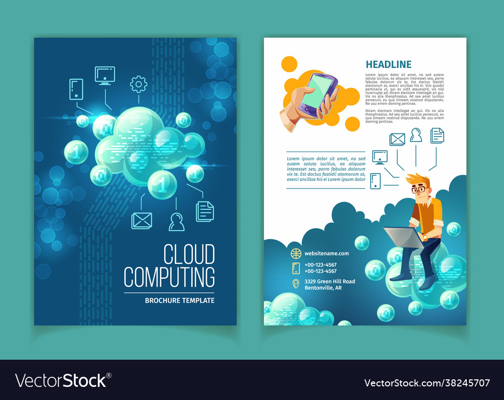 Cloud computing technology brochure Royalty Free Vector