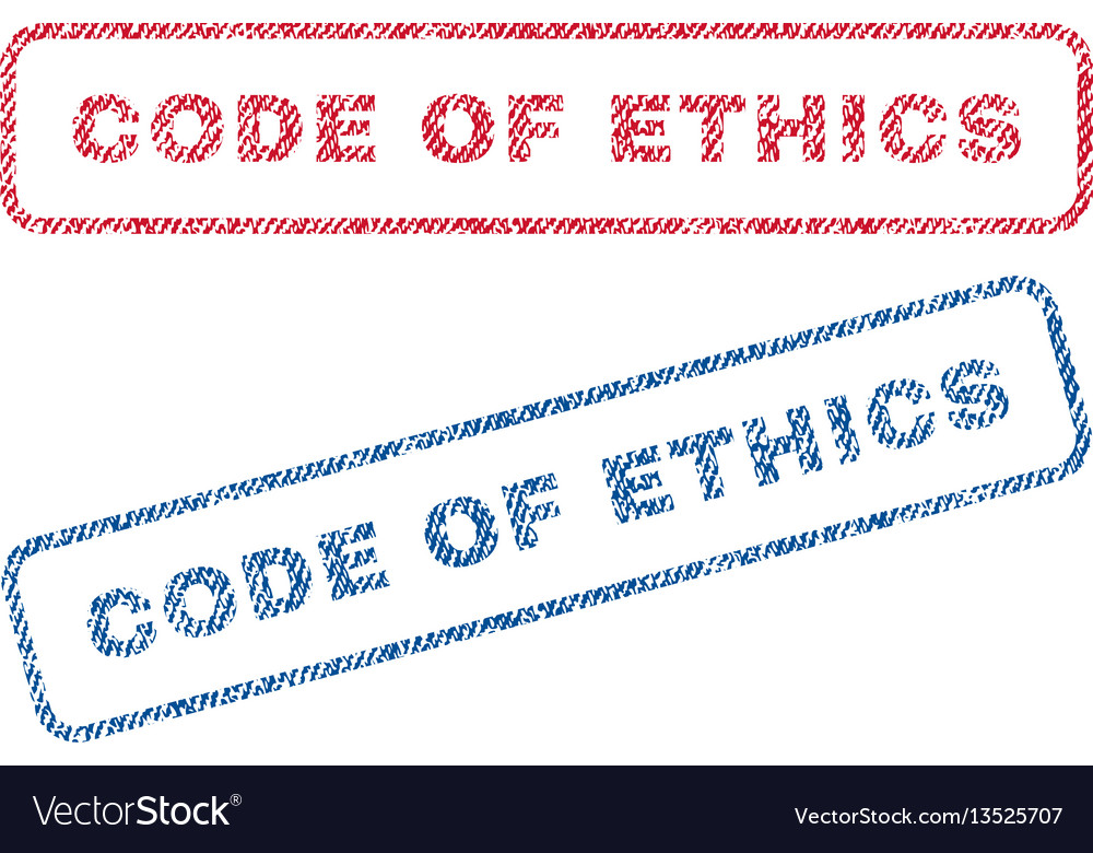 Code ethics textile stamps Royalty Free Vector Image