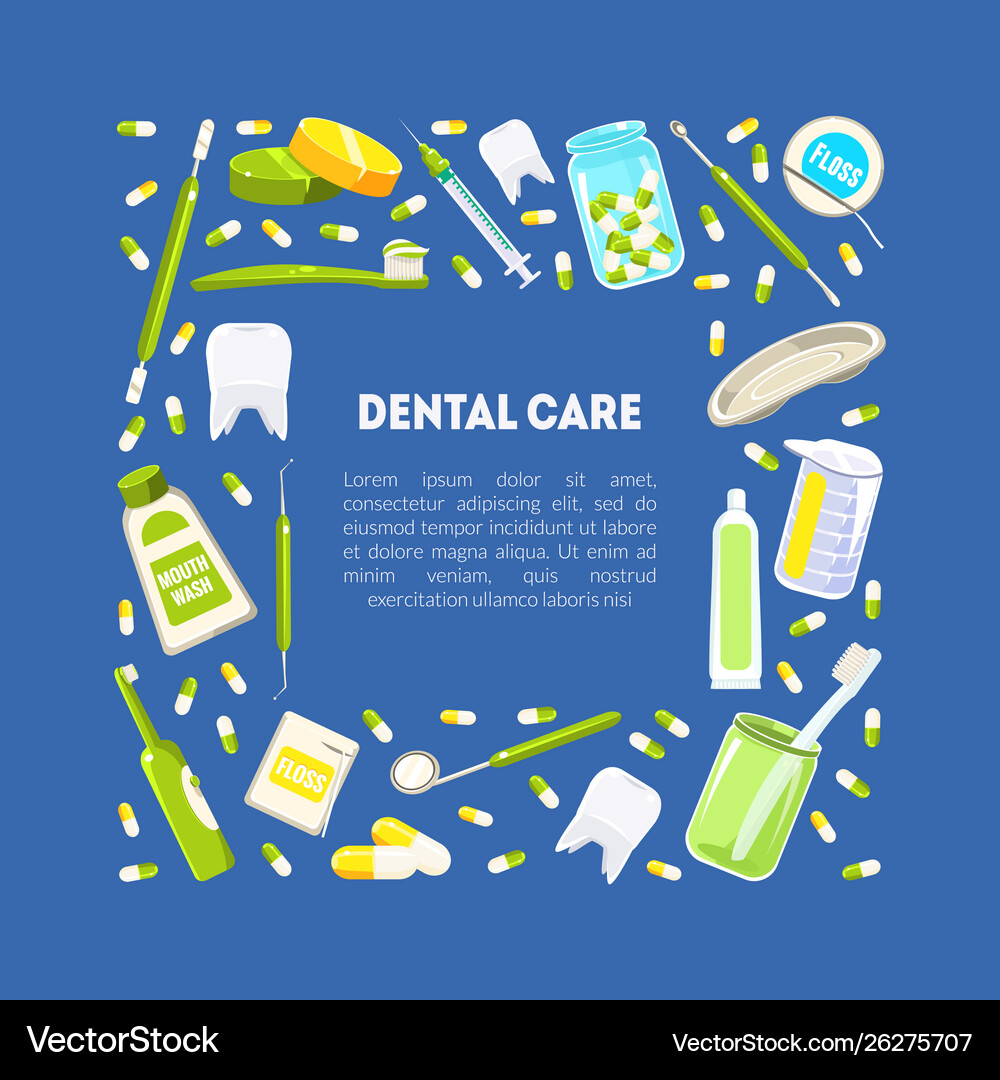 Dental service banner template dentistry tools Vector Image