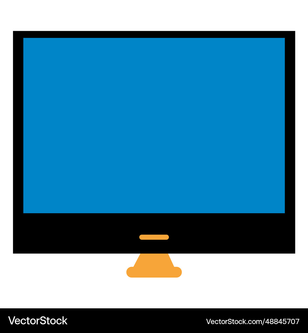 Flat monitor icon Royalty Free Vector Image - VectorStock