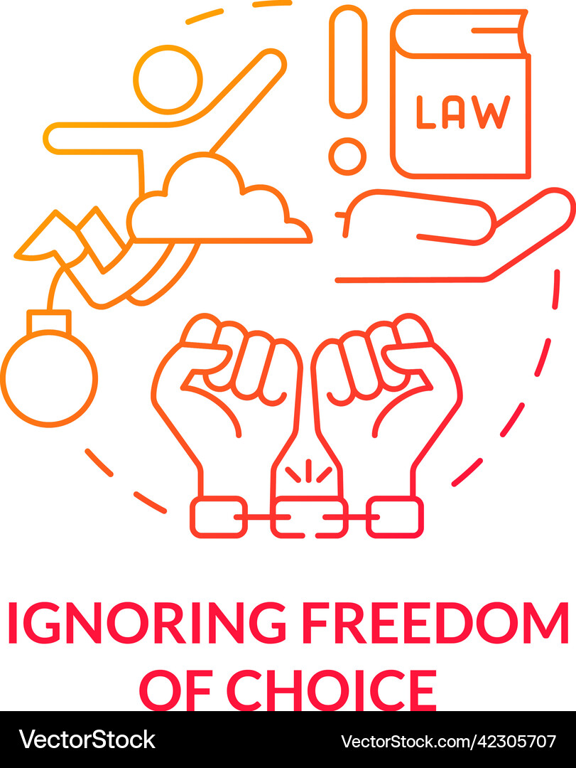 Ignoring freedom of choice red gradient concept Vector Image