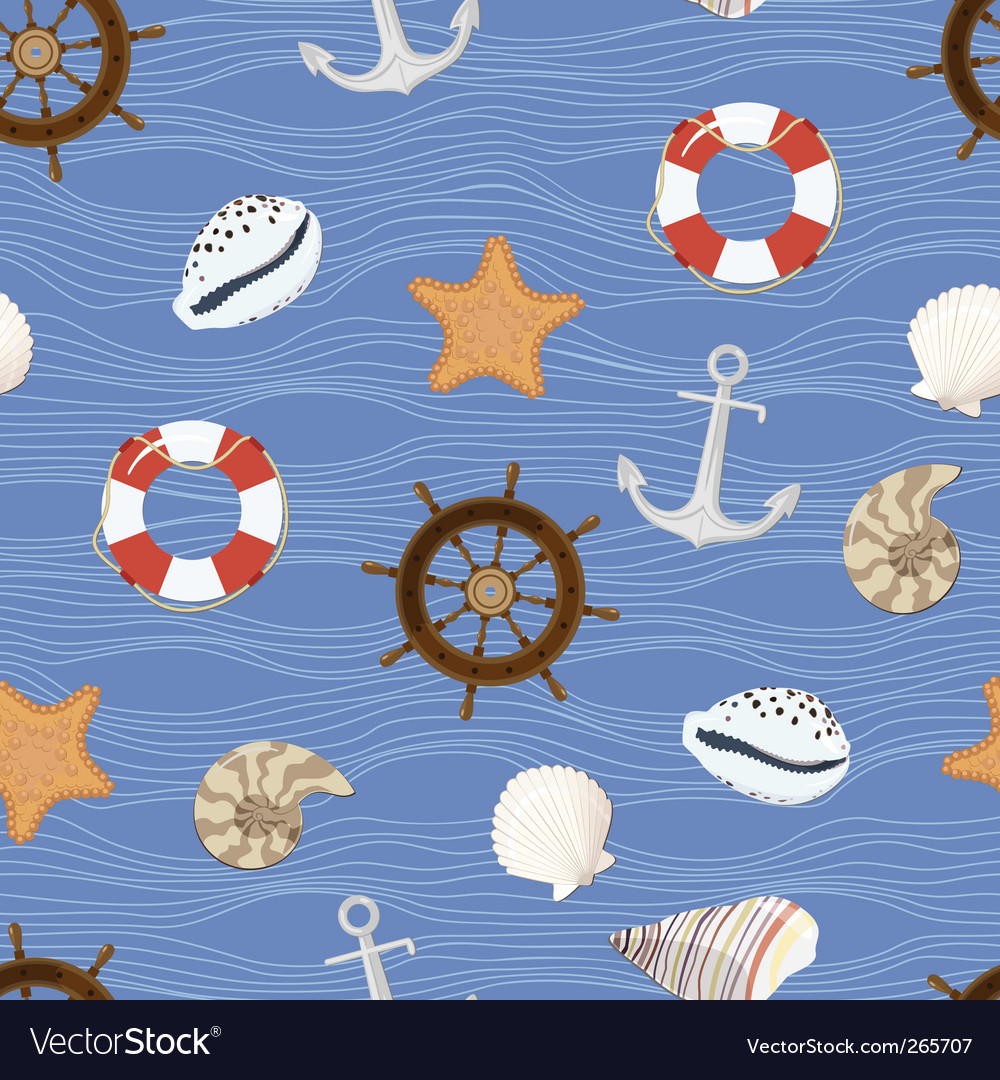 Marine pattern Royalty Free Vector Image - VectorStock