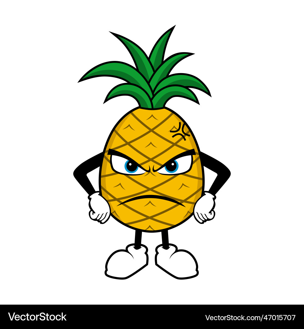 Pineapple fruit mascot cartoon with angry gesture Vector Image