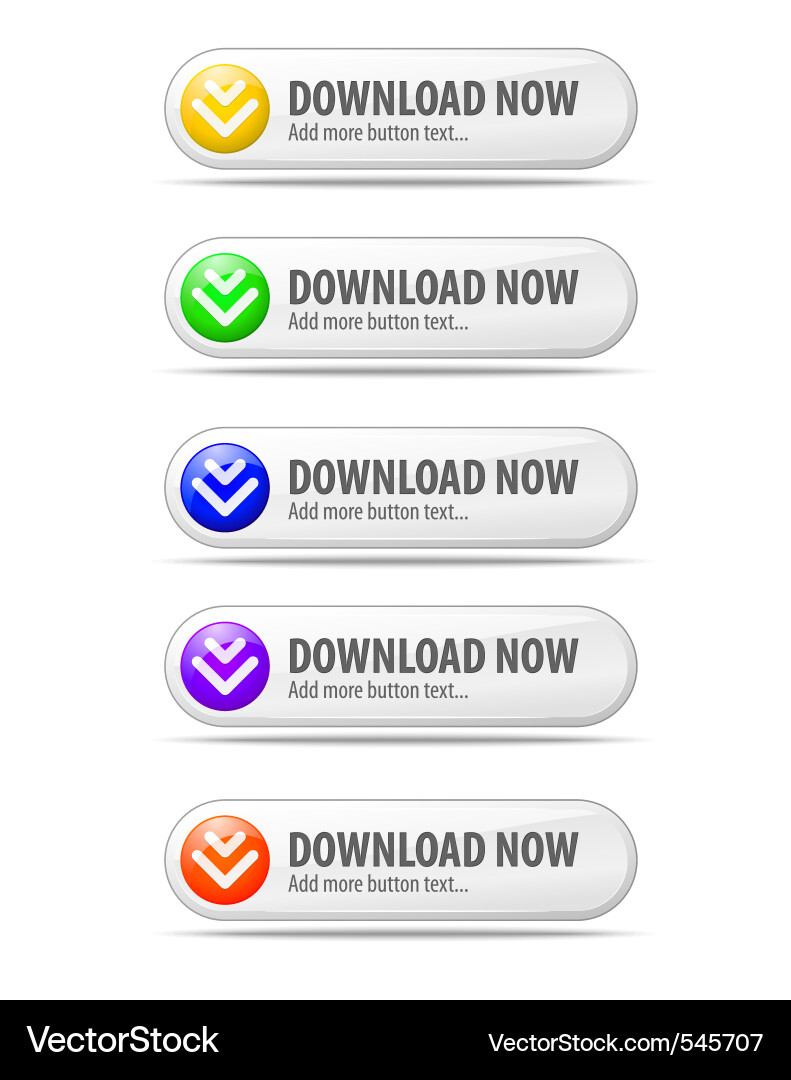 Set of glossy download button Royalty Free Vector Image
