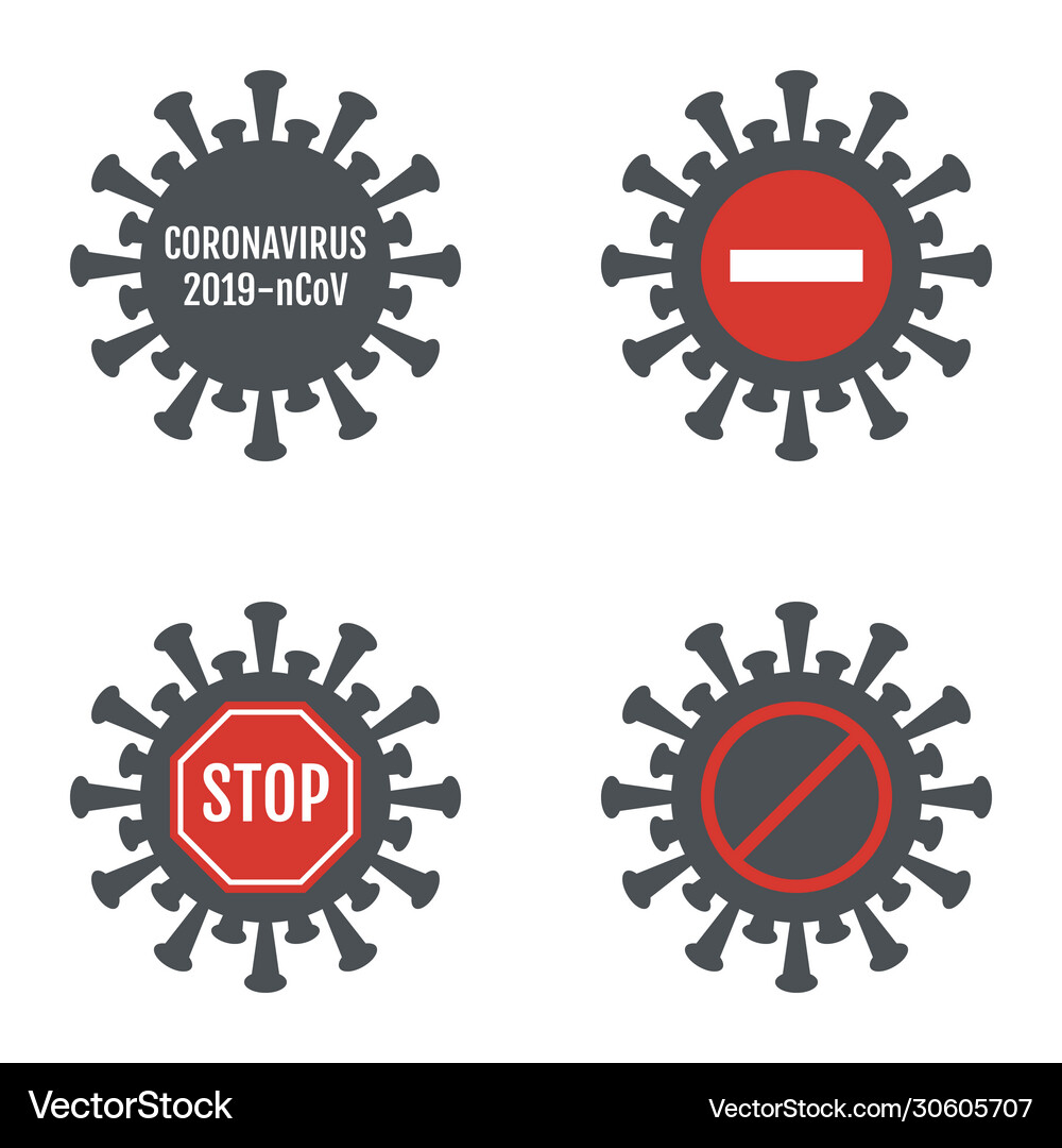 Various sign and symbol about coronavirus or Vector Image
