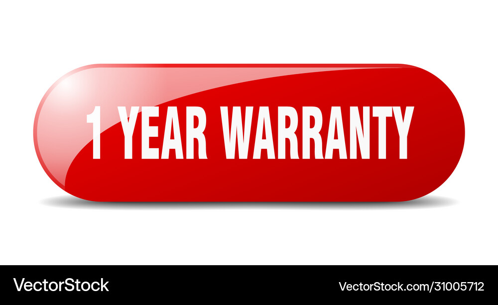 1 year warranty button sign key Royalty Free Vector Image